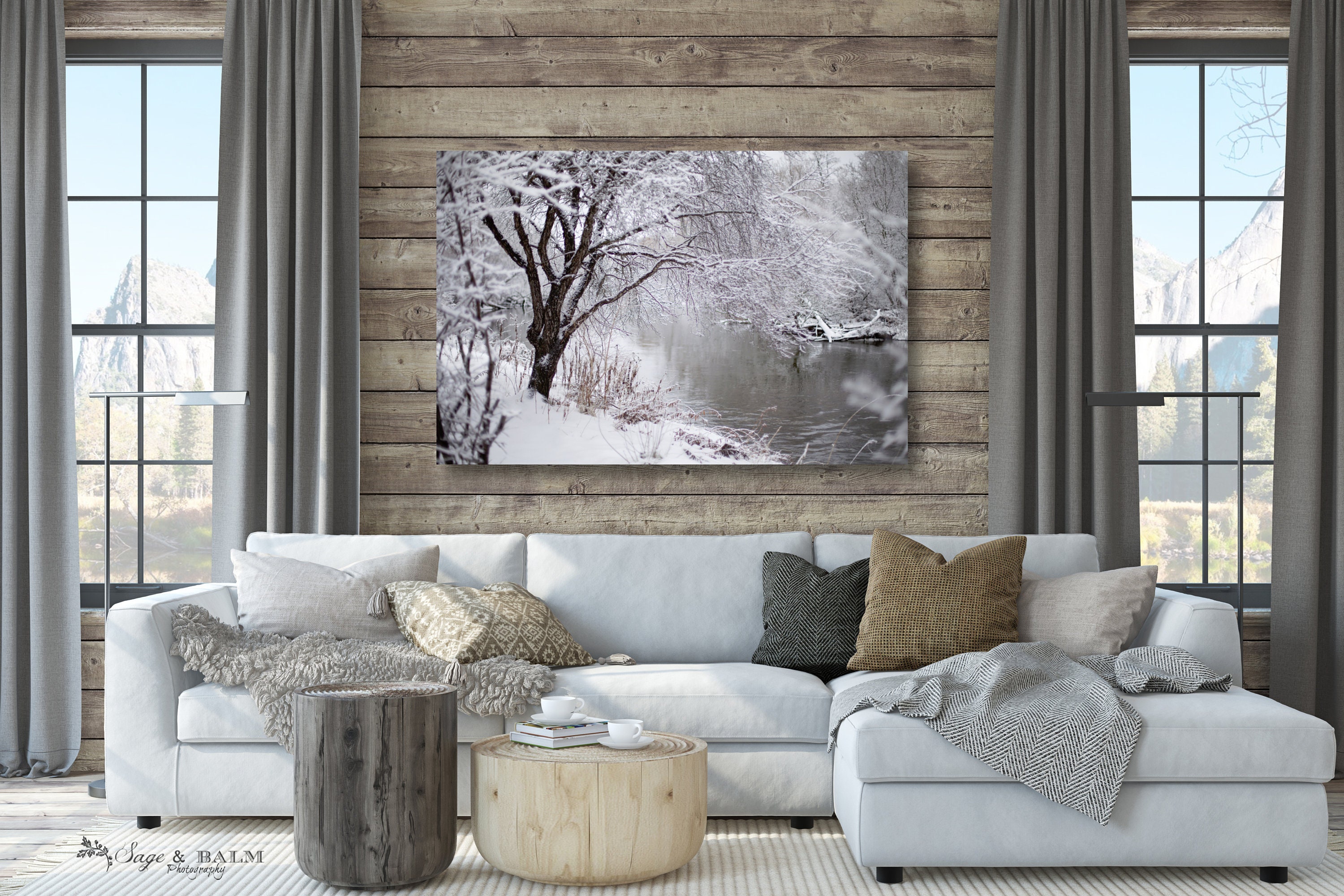 Digital Printable Winter Scene Holiday Snowy Art Print Instant ...