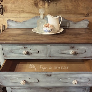 SOLD | Blue Primitive Shabby Chic Antique Dresser or Sideboard | Rustic ...
