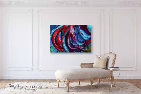 Abstract Modern Art Bold Colors Painting Photo Print Canvas | Etsy