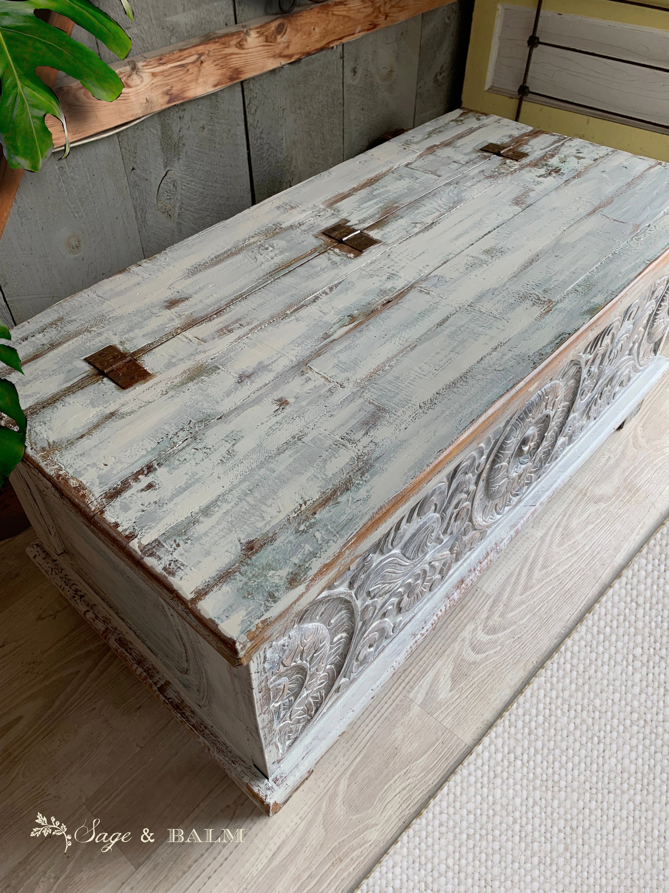 Reclaimed Wood Boho Antique Trunk Coffee Table Salvaged - Etsy