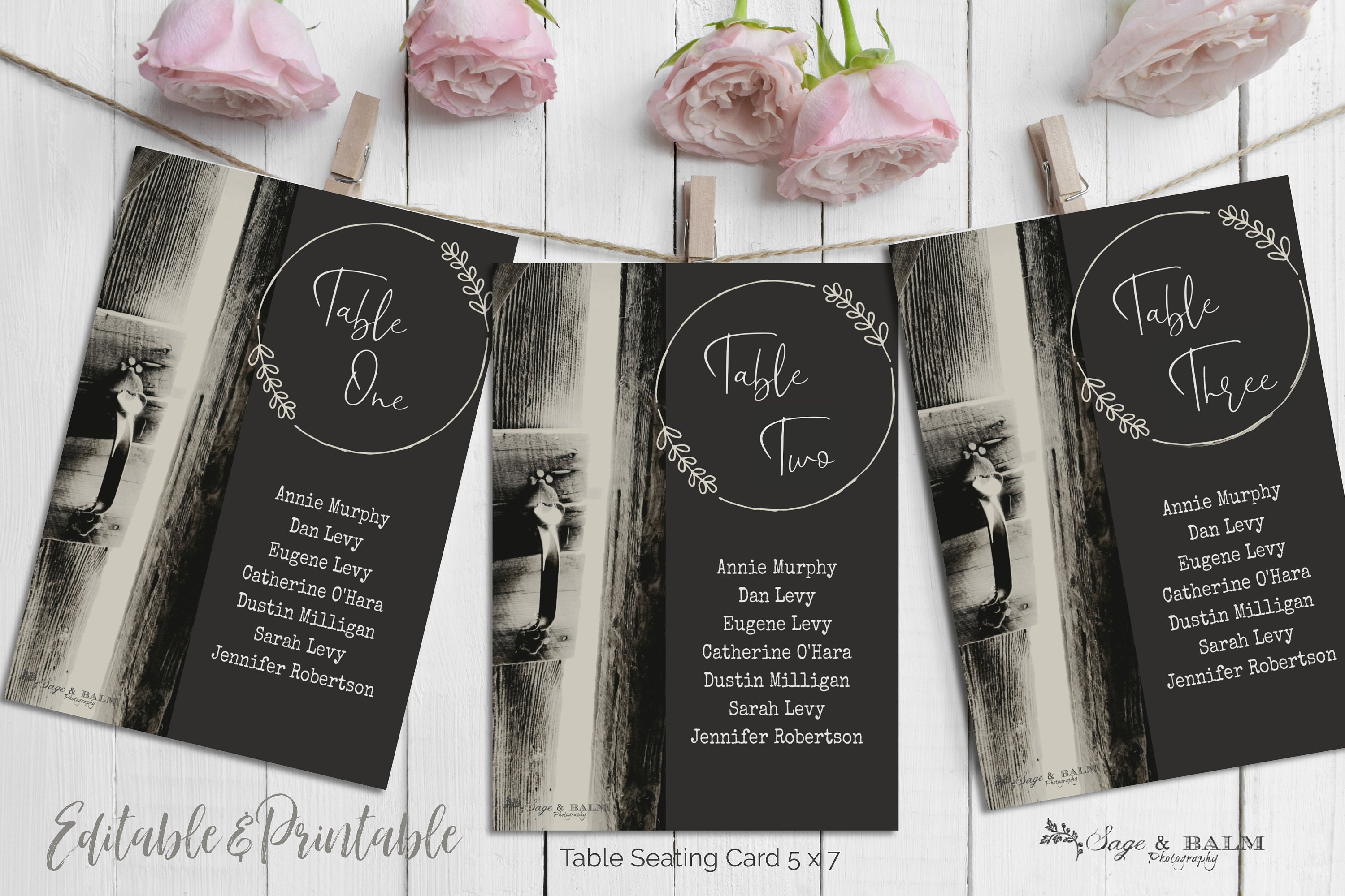 Rustic Door Ajar Digital Wedding Template Suite Set of 6 | Printable ...