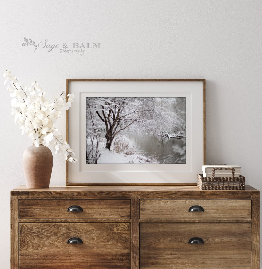 Digital Printable Winter Scene Holiday Snowy Art Print Instant ...