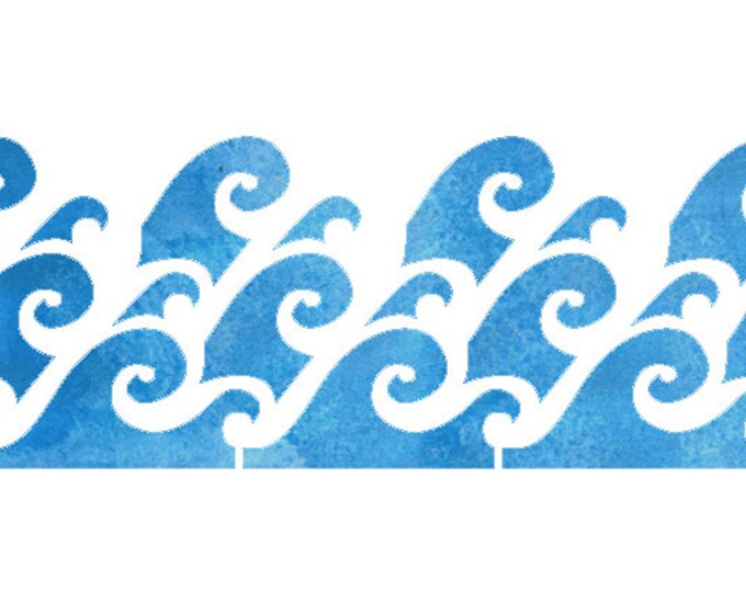 Waves Border Design Stencil - Etsy