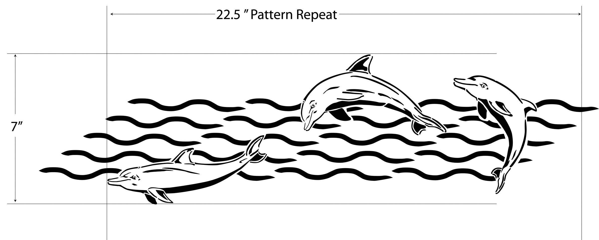 Dolphin Wave Pattern Stencil - Etsy