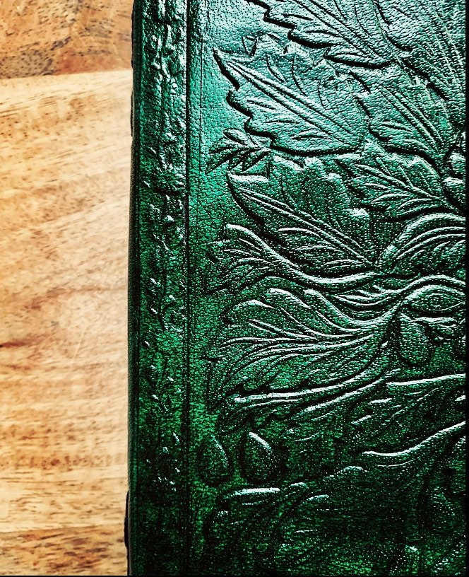Large Green Man Leather Journal - Etsy