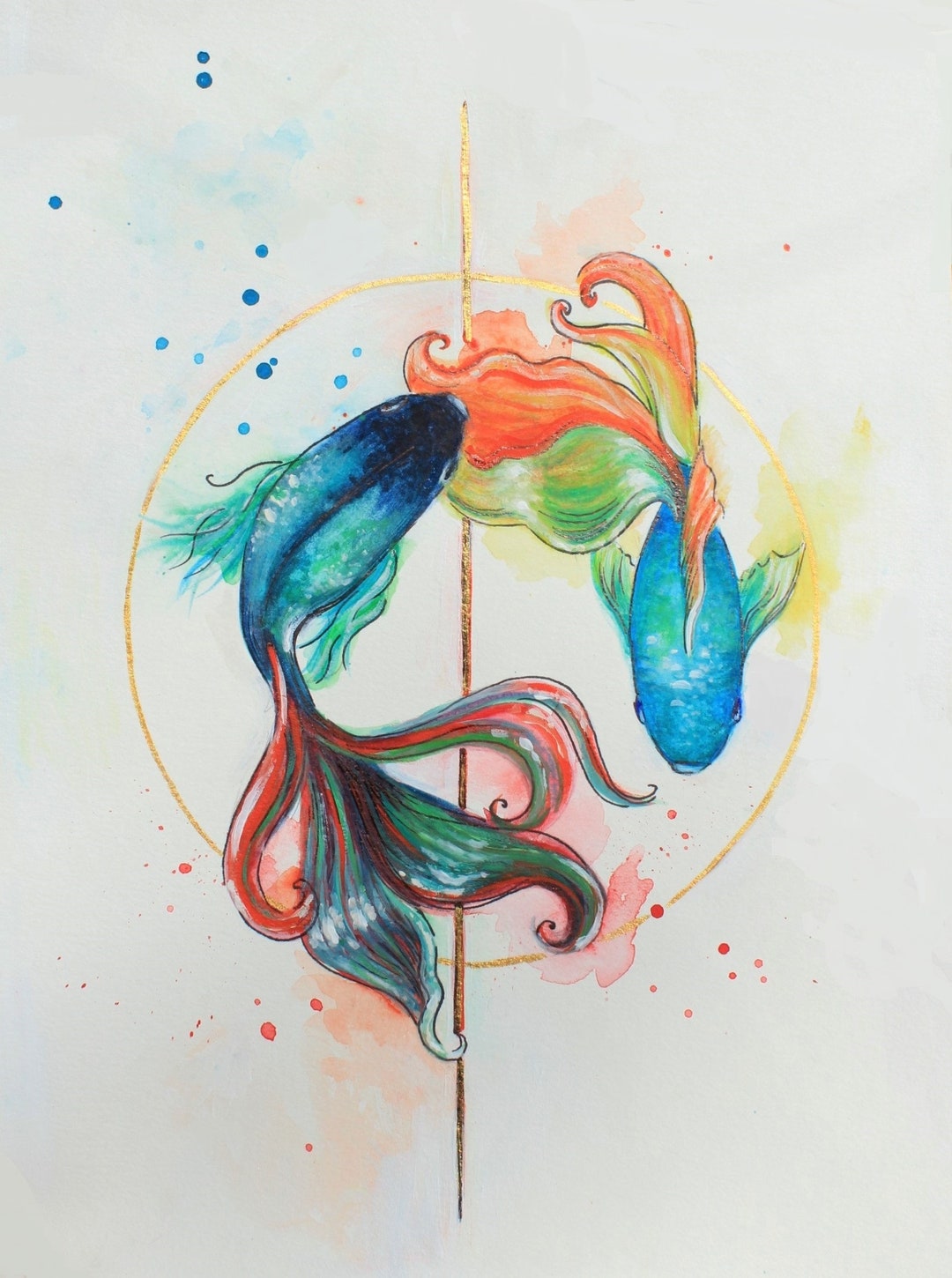 Watercolor Fish Print, Pisces Art, Pisces Birthday Gift, Pisces Fish ...