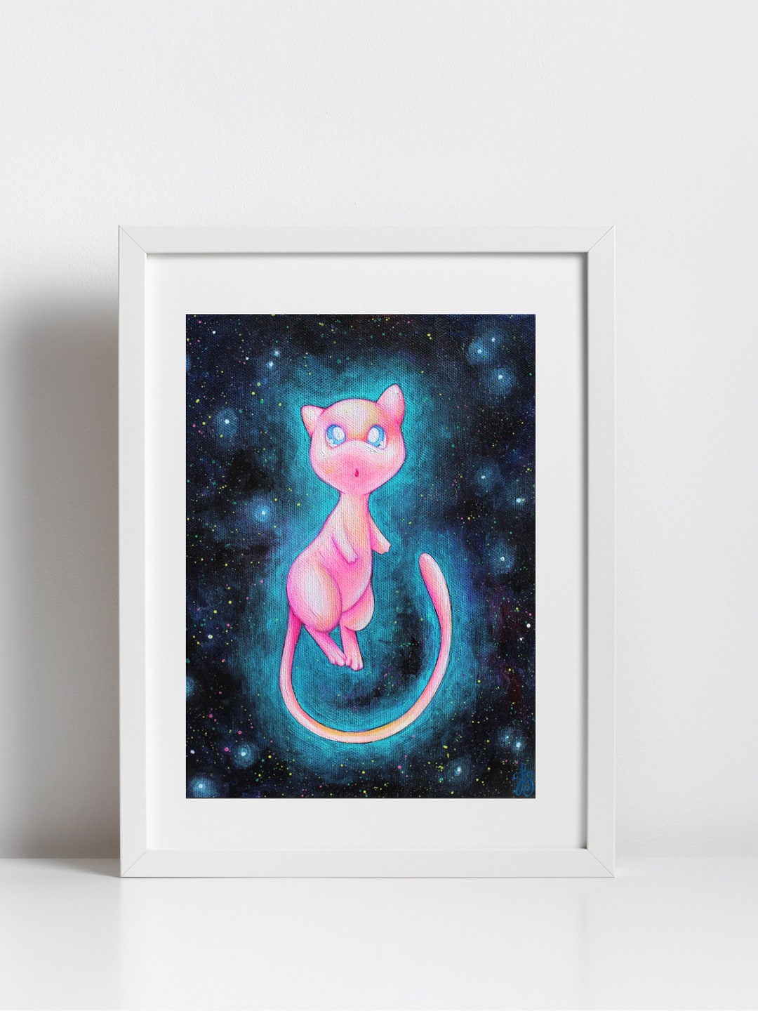 Mew Pokemon Print, Pokemon Wall Art, Pokemon Art, Pokemon Painting ...