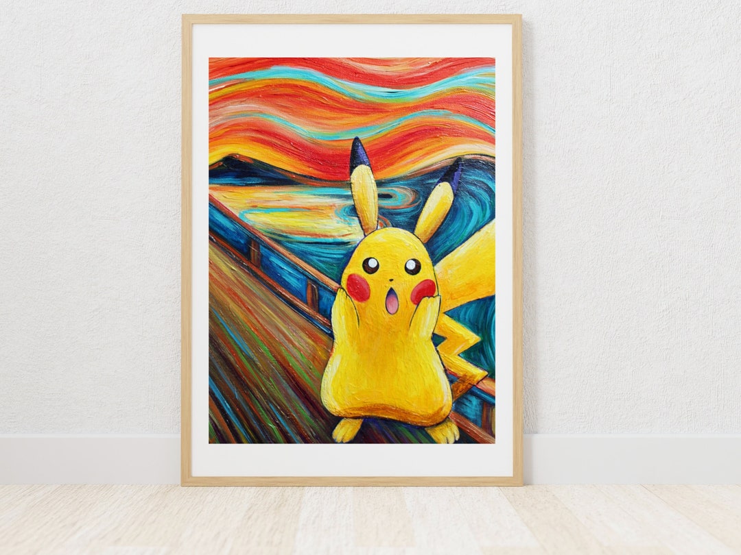 Pikachu Parody Art Print, Fan Art Print, the Scream, Edvard Munch ...