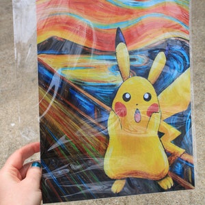 Pikachu Parody Art Print, Fan Art Print, the Scream, Edvard Munch ...