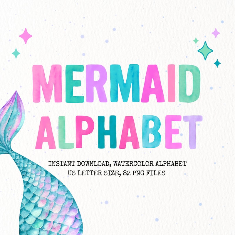 Mermaid Font Svg - Etsy