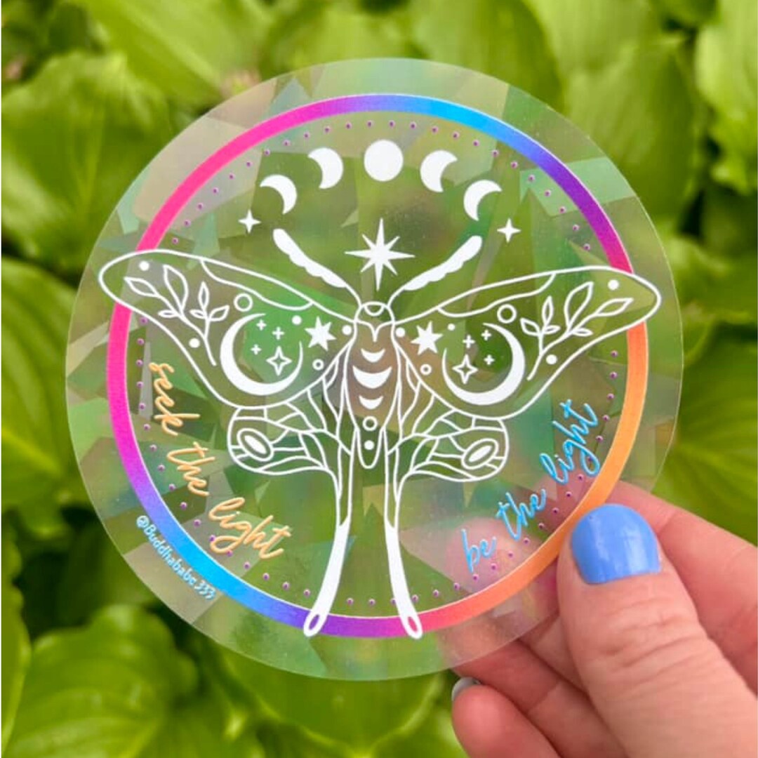 Rainbow Suncatcher Sticker, "seek the Light" Holographic Window Cling ...