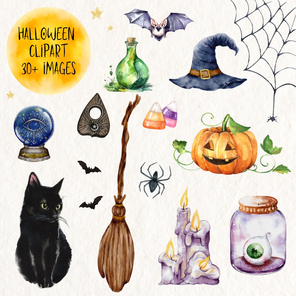 Watercolor Halloween Alphabet PNG Clipart, Spooky Font (digital ...