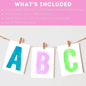 Watercolor Alphabet PNG, Mermaid Party, Watercolor Alphabet Clipart ...