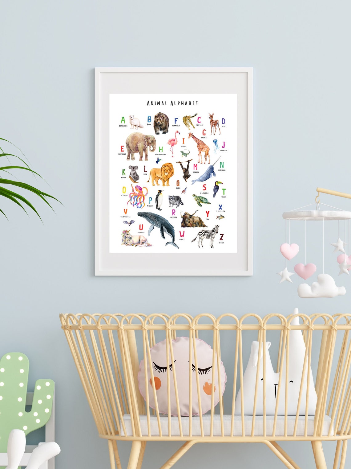 Alphabet Print, Animal Alphabet, Nursery Décor, Safari Art, Educational ...