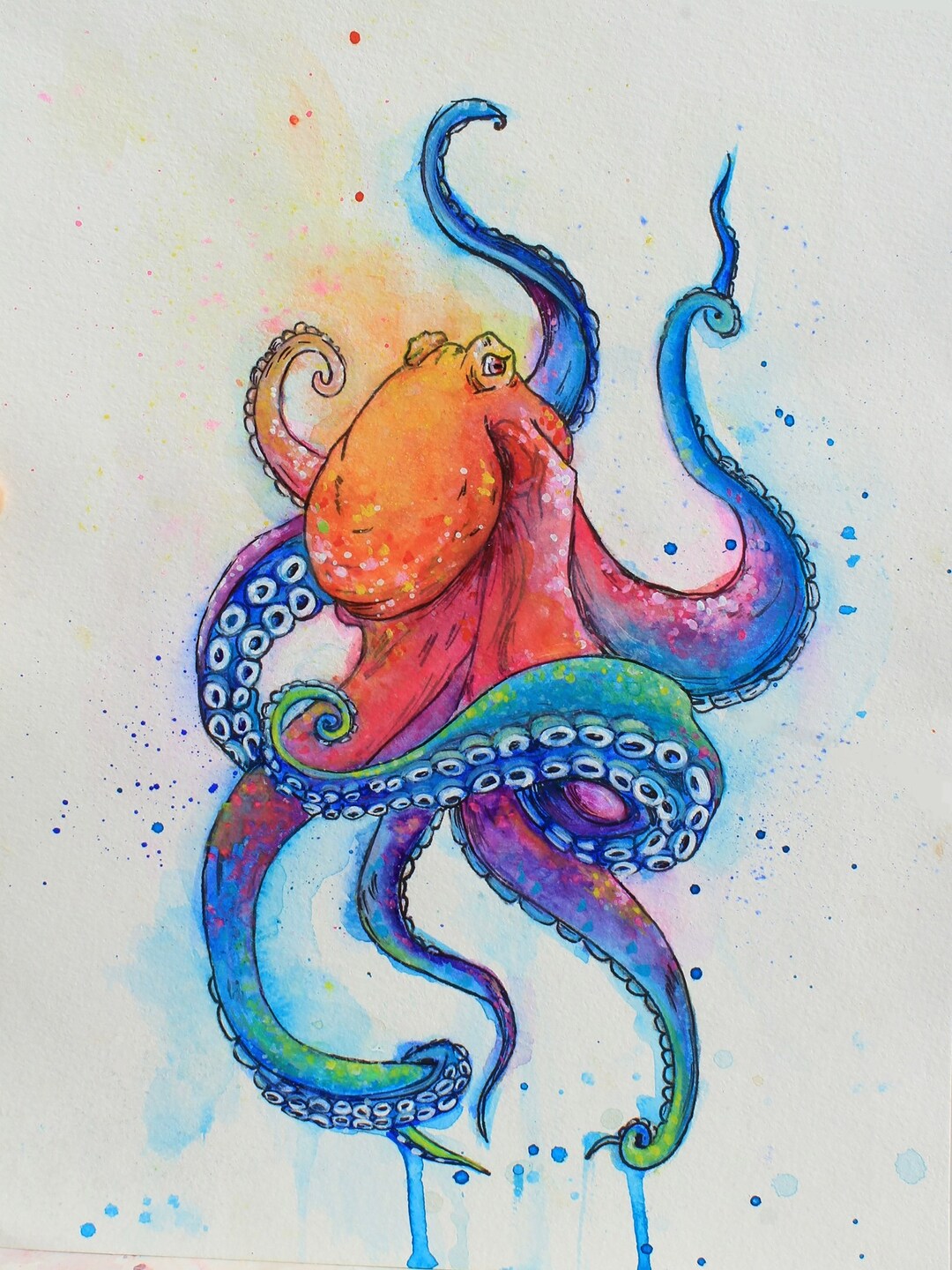 Watercolor Octopus, Octopus Print, Octopus Art, Wall Decor, Wall Art ...