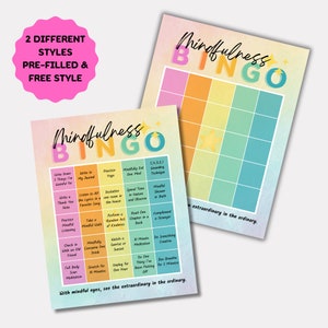 Mindfulness Bingo Cards, Self Improvement Printables, Mindfulness Cards ...