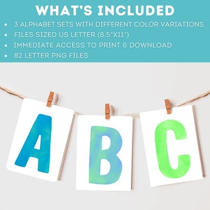 Watercolor Alphabet PNG, Ocean Alphabet, Alphabet Clipart, Alphabet PNG ...