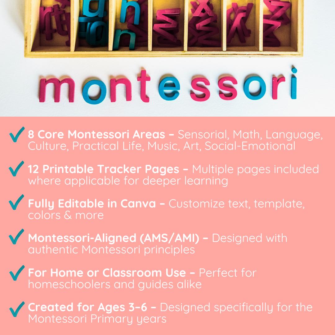 Montessori Record Keeping Tracker, Montessori Curriculum Checklist ...