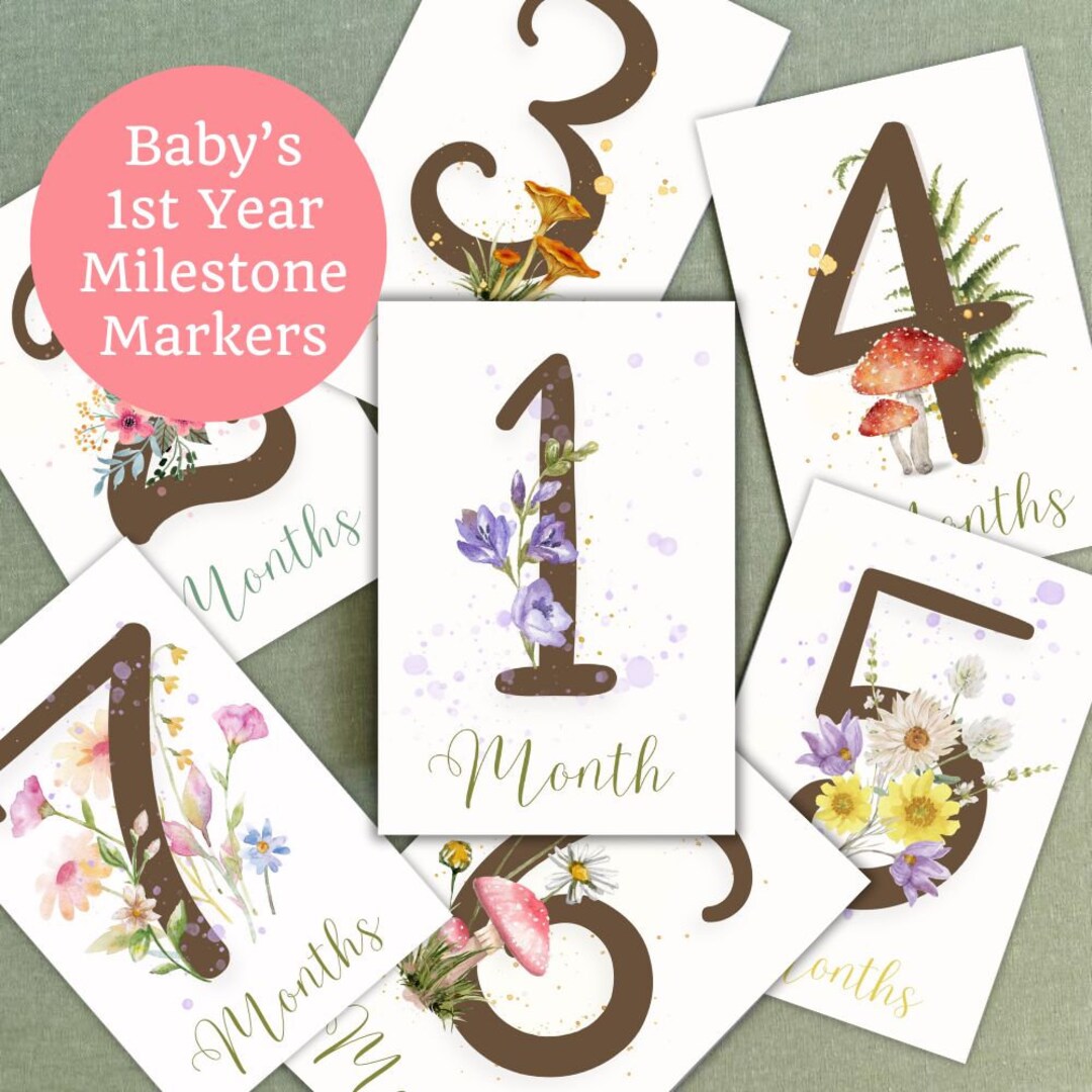 Baby Milestone Cards Printable, Milestone Cards Girl, Milestone Cards ...