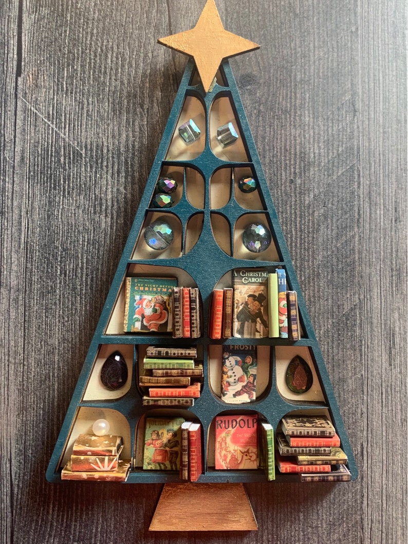 Mid Century Christmas Tree Bookshelf: Retro 50's Style Decor - Etsy