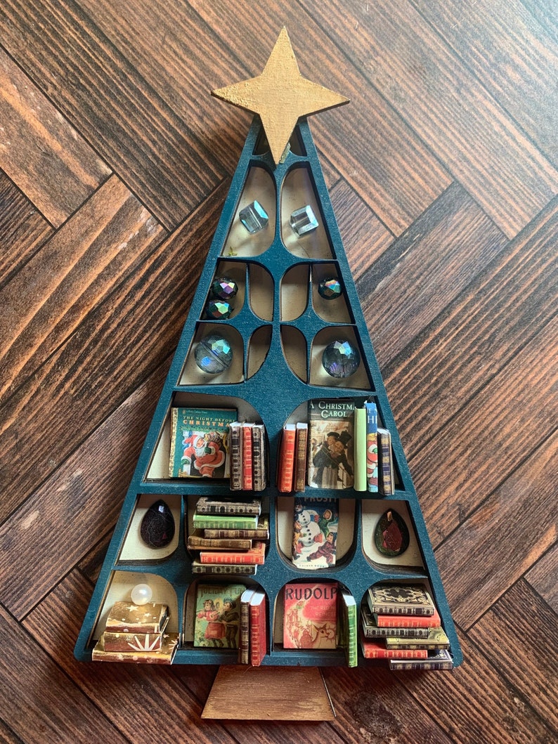 Mid Century Christmas Tree Bookshelf: Retro 50's Style Decor - Etsy