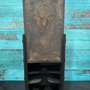 Handmade Wooden Tarot Card Box: 6-deck Storage, Pagan Altar ...