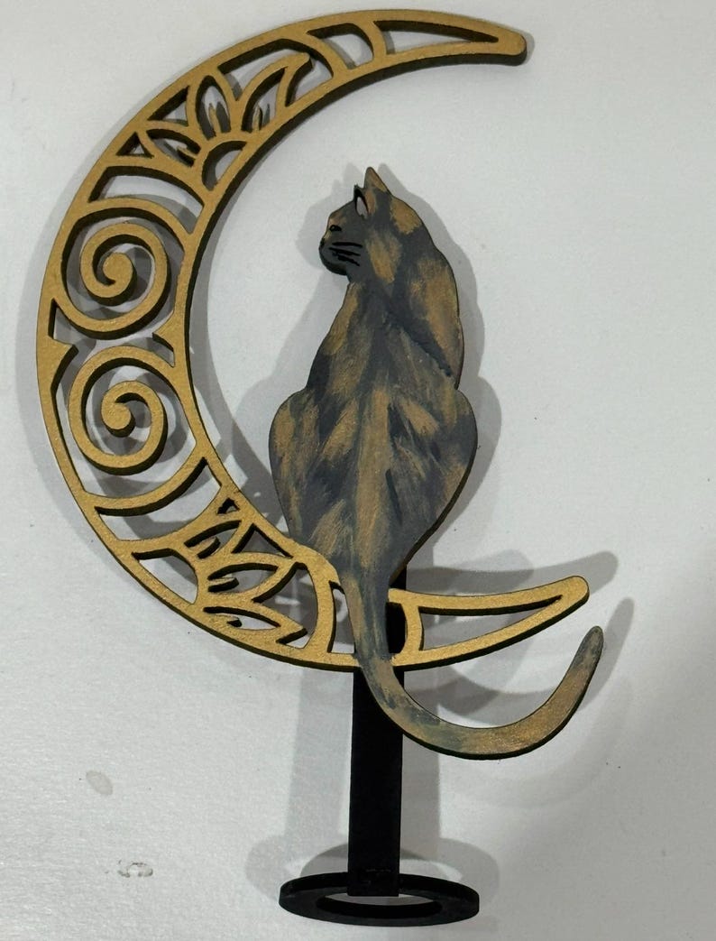 Custom Cat Moon Tree Topper: Witchy Holiday Decor, Memorial Gift - Etsy