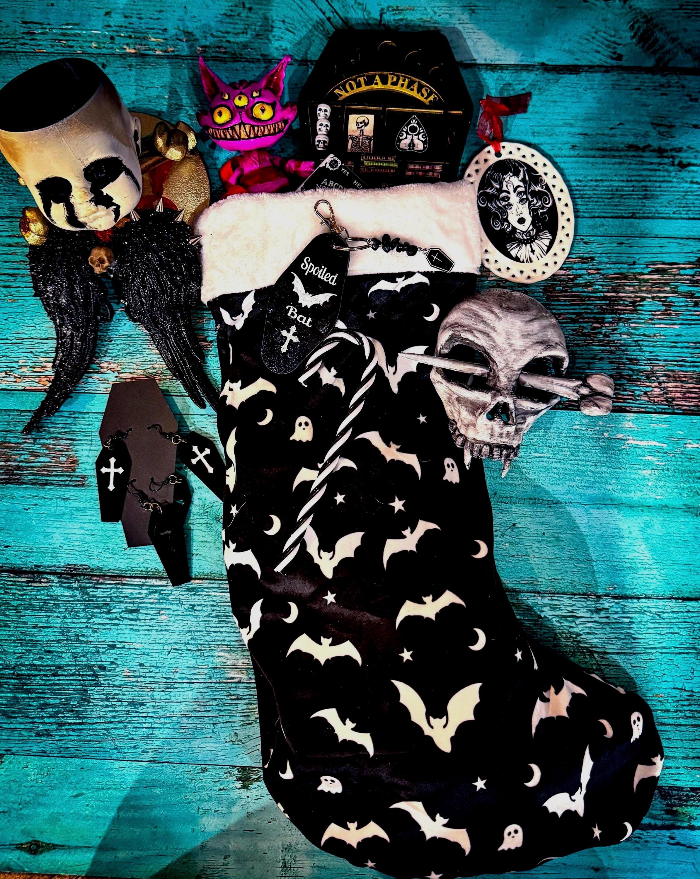 Gothic Christmas Stocking: Bat, Skull, Coffin Gift Set - Etsy