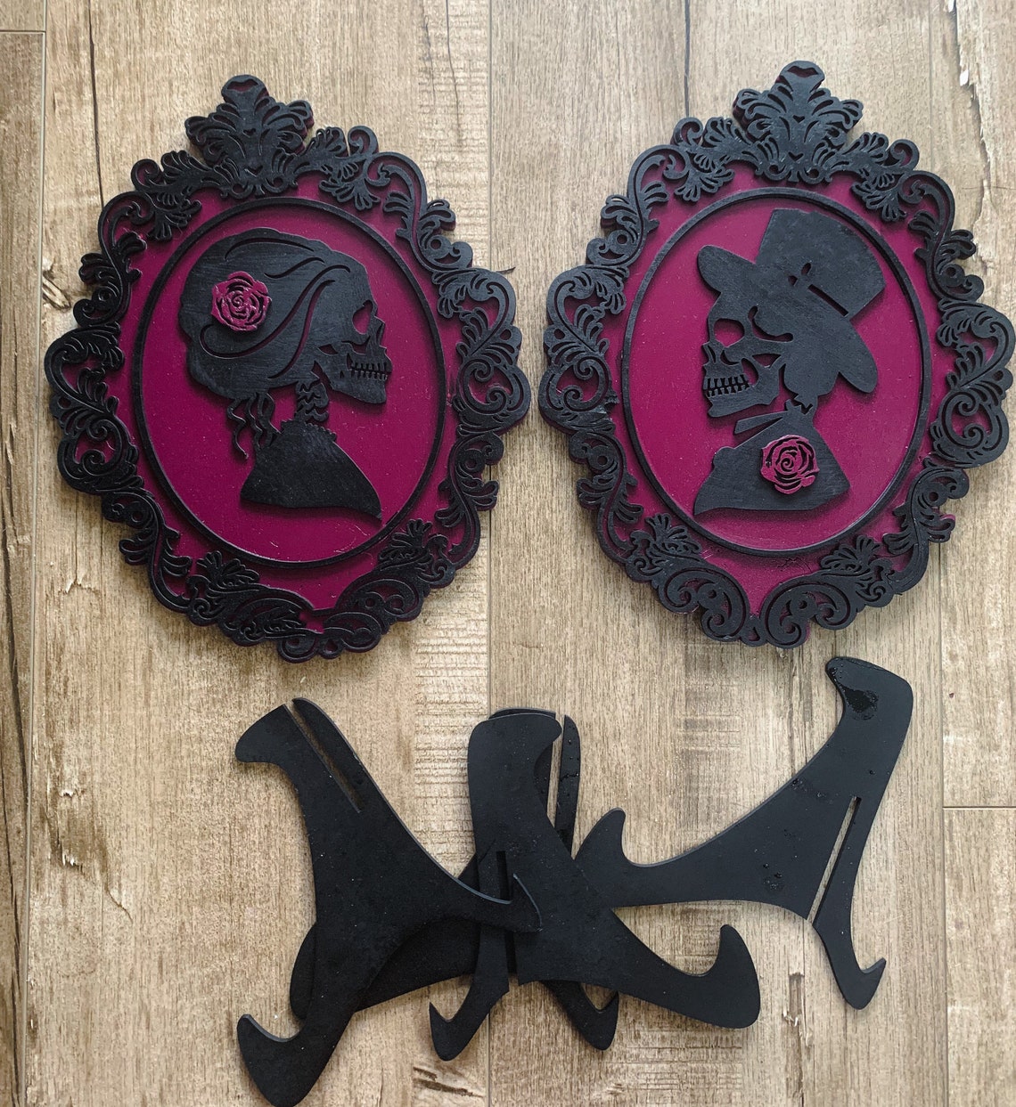 Victorian Skull Wall Art, Skeleton Couple, Goth Decor, Victorian ...