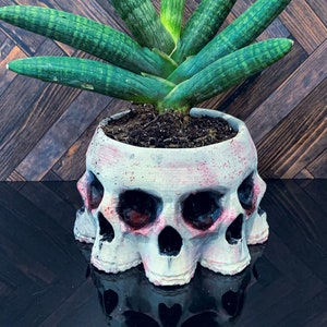 Skull Planter Pot, Gothic Planter, Goth Christmas Gift, Gothic Decor ...
