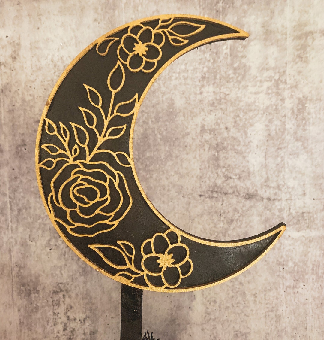 Crescent Moon Christmas Tree Topper, Moon Holiday Decor, Yuletide Tree ...