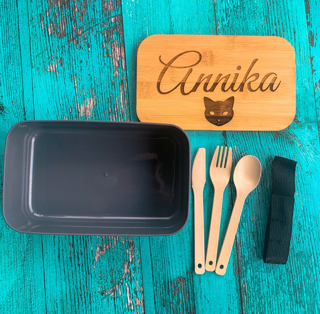 Engraved Custom Bamboo Lunch Box, Kids Lunch Box, School Supplies - Etsy