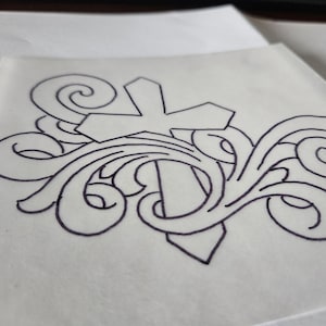 Leather Tooling Patterns, Cross Tooling Pattetn, Leather, Leatherwork ...