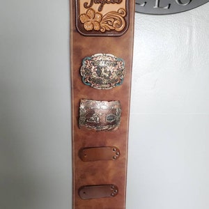Custom Tooled Leather Trophy Buckle Hanger: Livestock Belt Display - Etsy