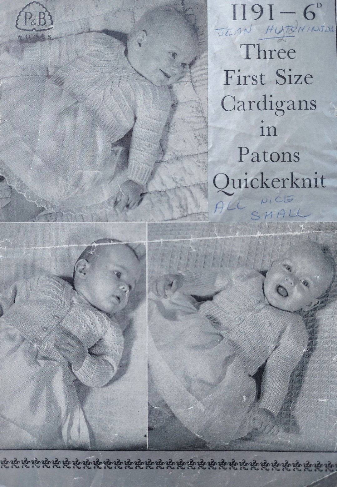Vintage 1950's Baby Knitting Pattern-first Size V Neck Baby Cardigan ...