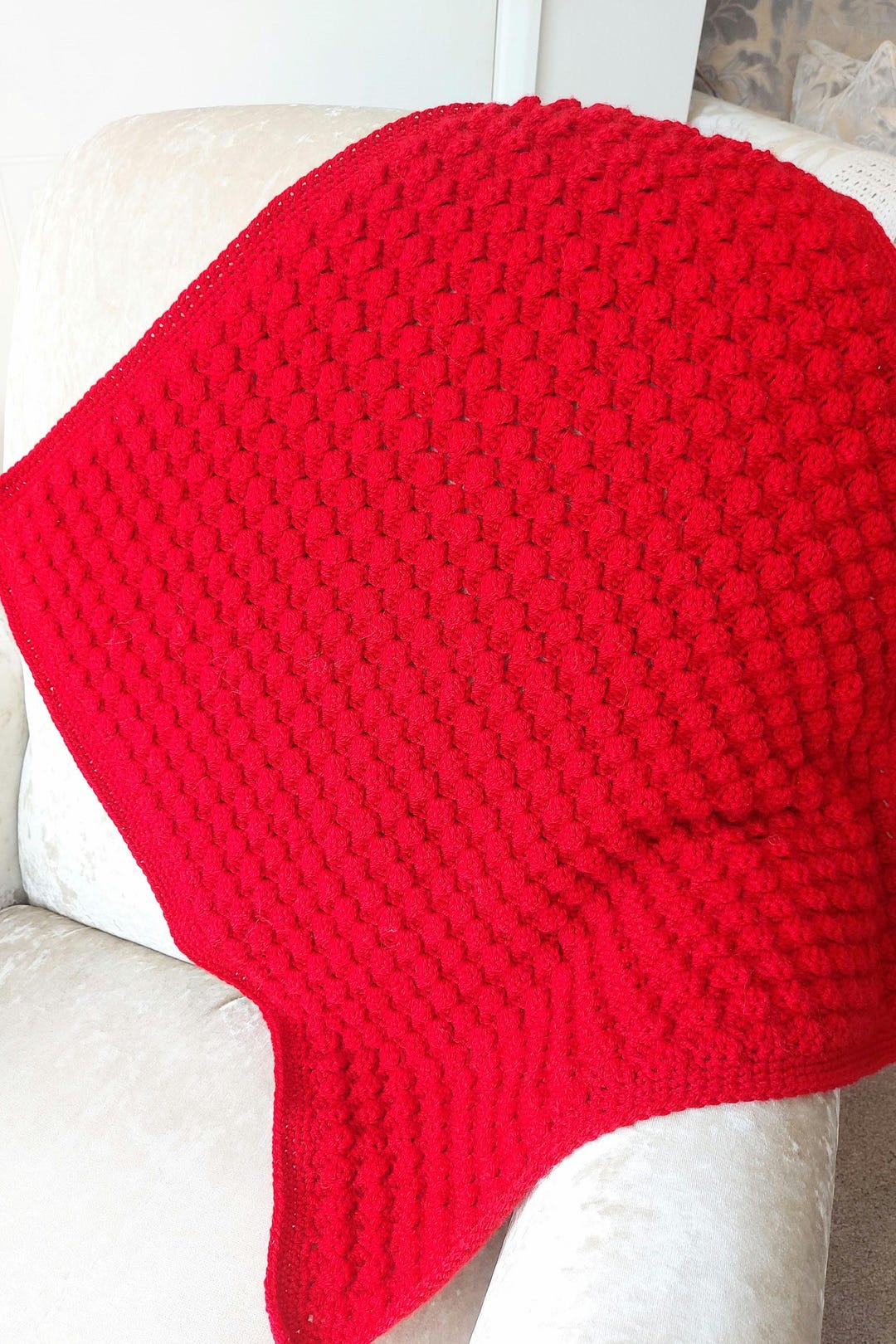 Aran Baby Blanket Crochet Pattern-red Blanket for Boy or Girl-pdf ...