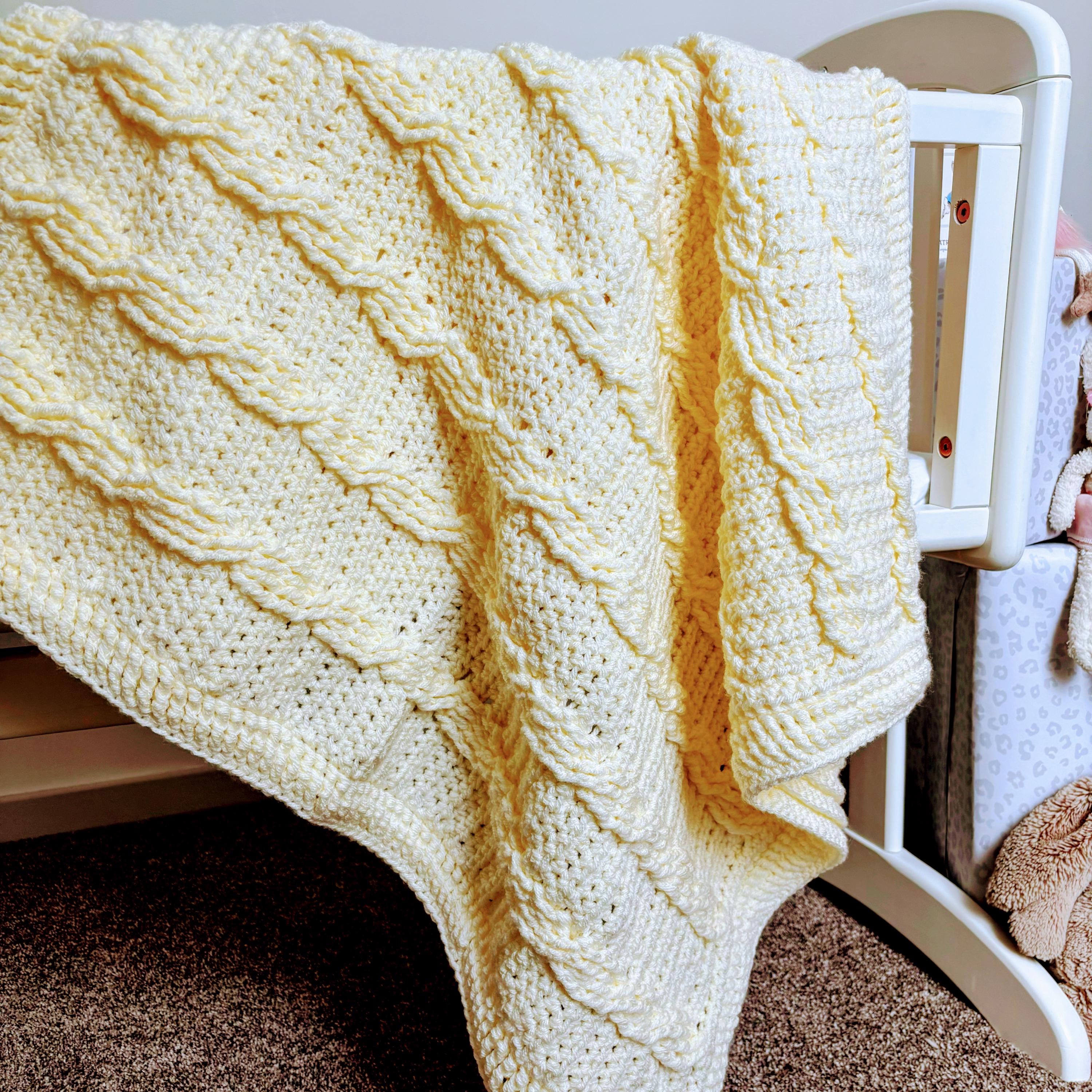 Baby Blanket Cable Crochet Pattern-aran Weight Yarn-written in English ...