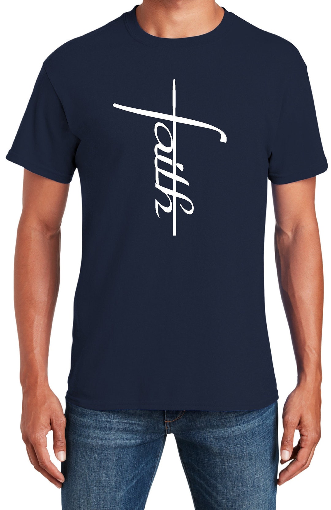 FAITH T-shirt, Vertical Cross, Faith Cross, Religious Shirt, Christian ...