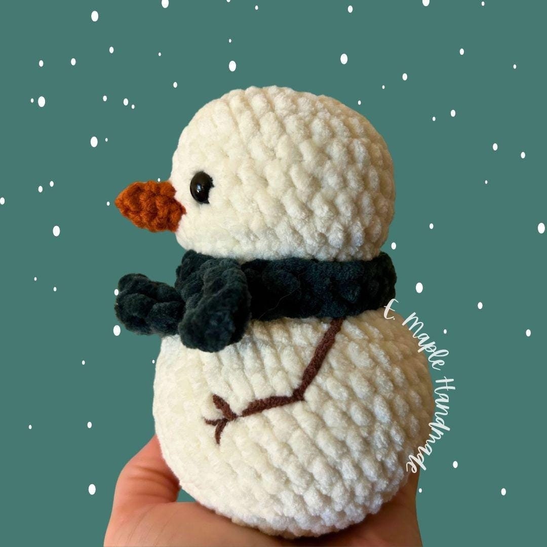 Easy Crochet Snowman Pattern / Low-sew / Quick Pattern / Handmade ...
