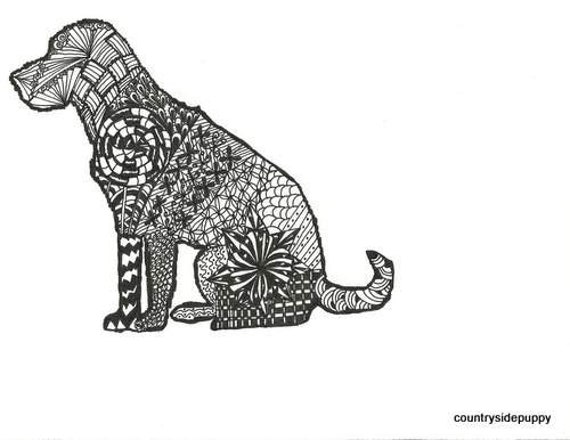 Imagen Zentangle Black Labs Seite 5 | Mandala Ausmalbilder Zum