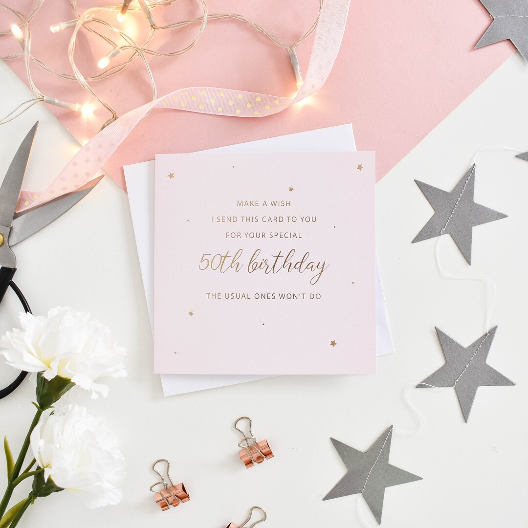 50th Birthday Card, Age 50 Card, Milestone Birthday Card, 50, Fifty ...