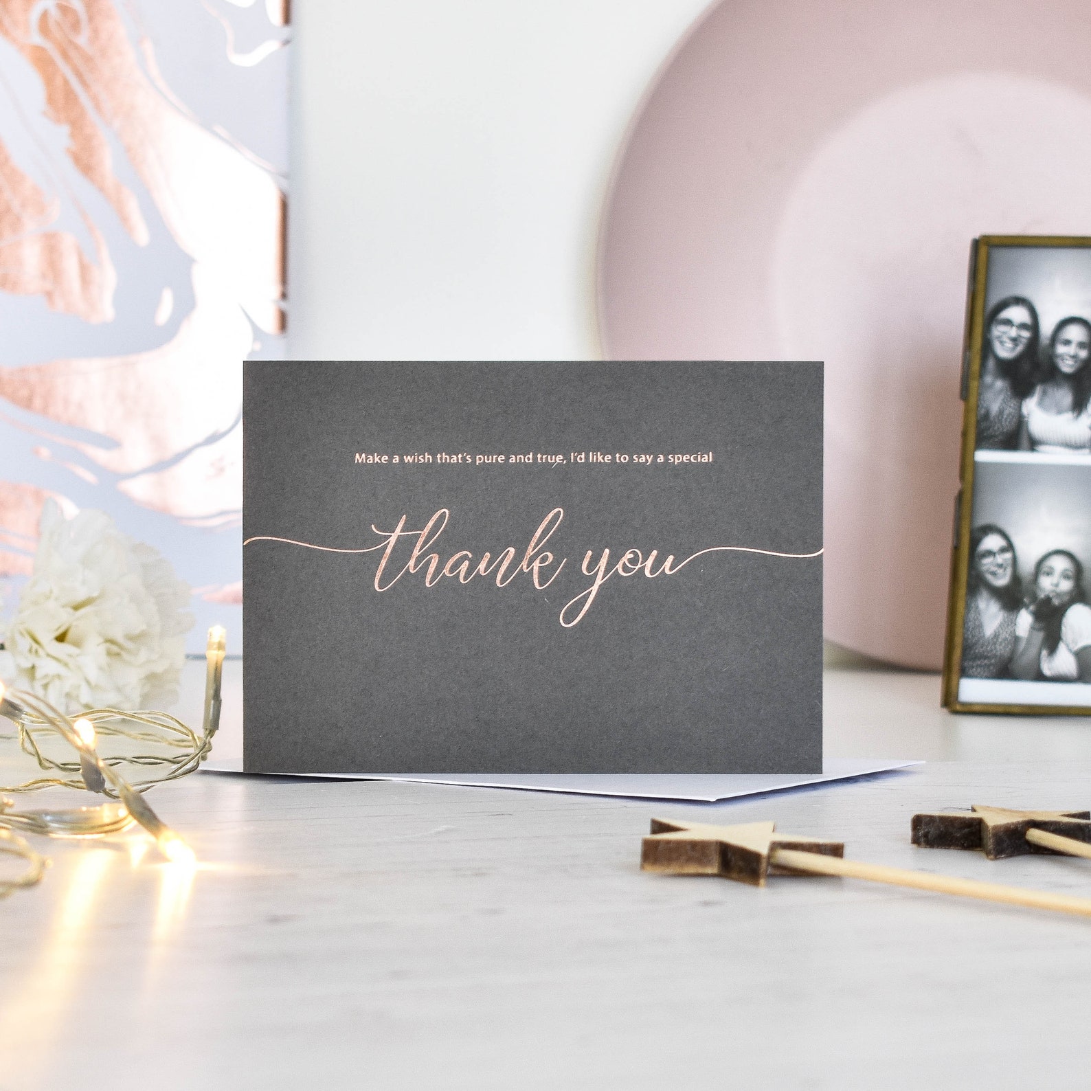 Thank You Card, Gold Foil Card, Thankyou Greeting Card, Thanks, Thank ...