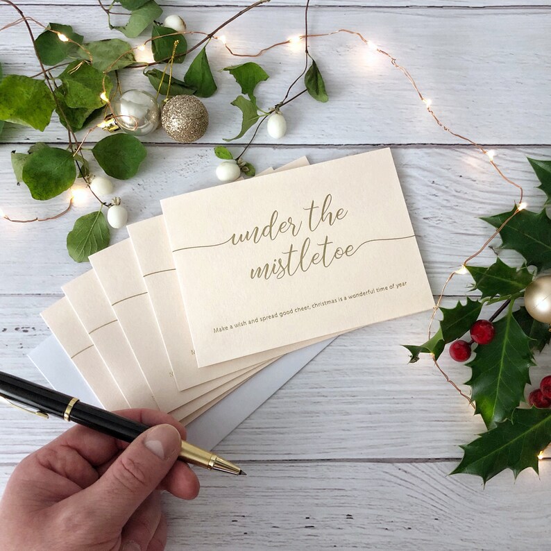 Thoughtful Christmas Card 5 pack Gold Foil Christmas | Etsy