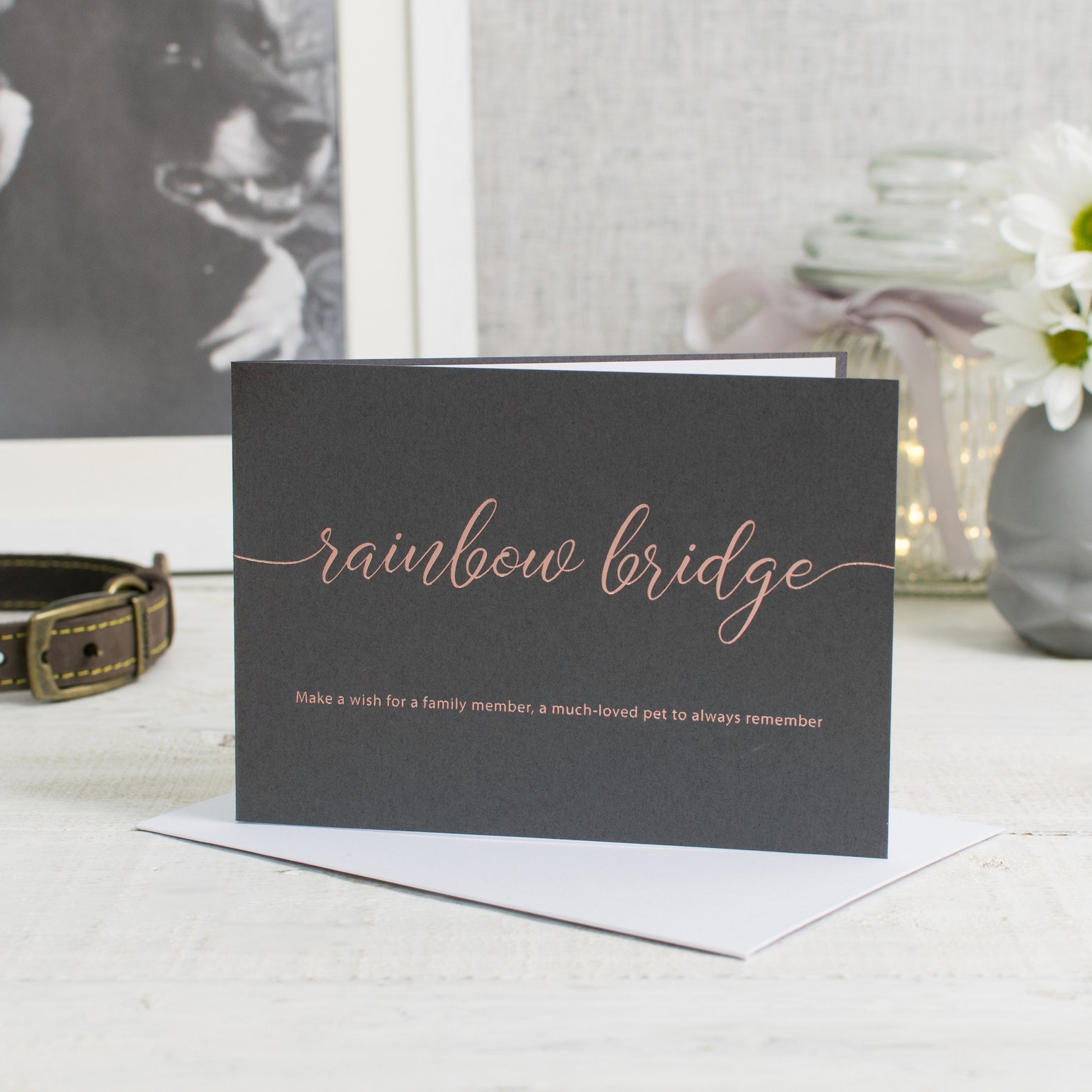 Rainbow Bridge Card, Pet Memorial Card, Loss Card, Dog Bereavement Card ...