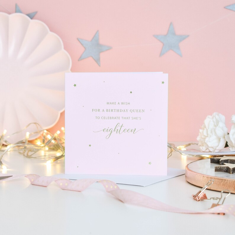 18th Birthday Card, 18 Card With Gold Foil, 18th Card, 18th Birthday ...