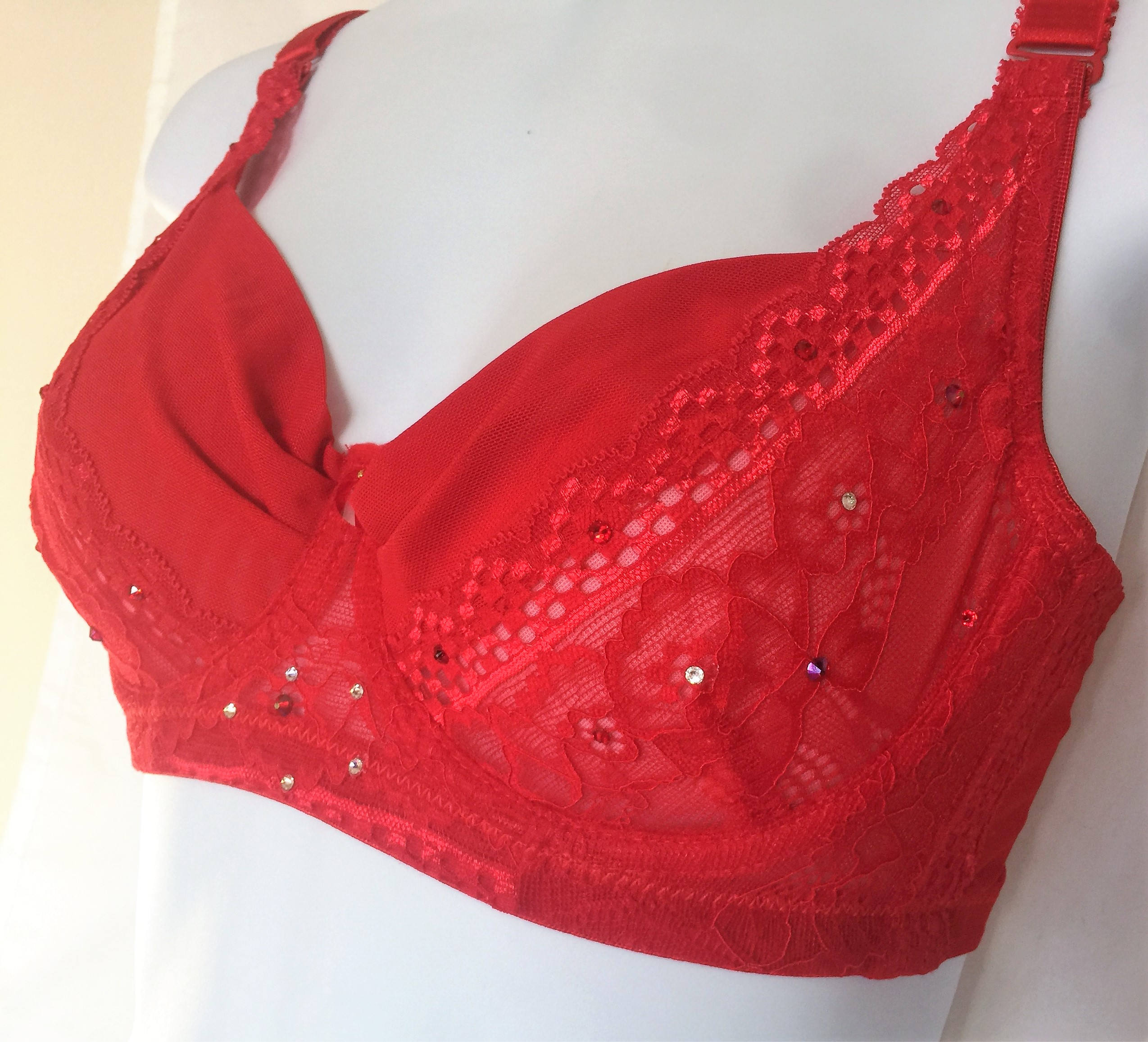 Cherry Red Swarovski Crystal Bra 34D - Etsy