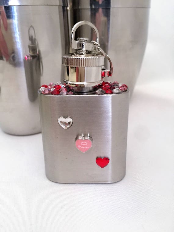 Swarovski Crystal Encrusted Keychain Flask Stocking Stuffer | Etsy