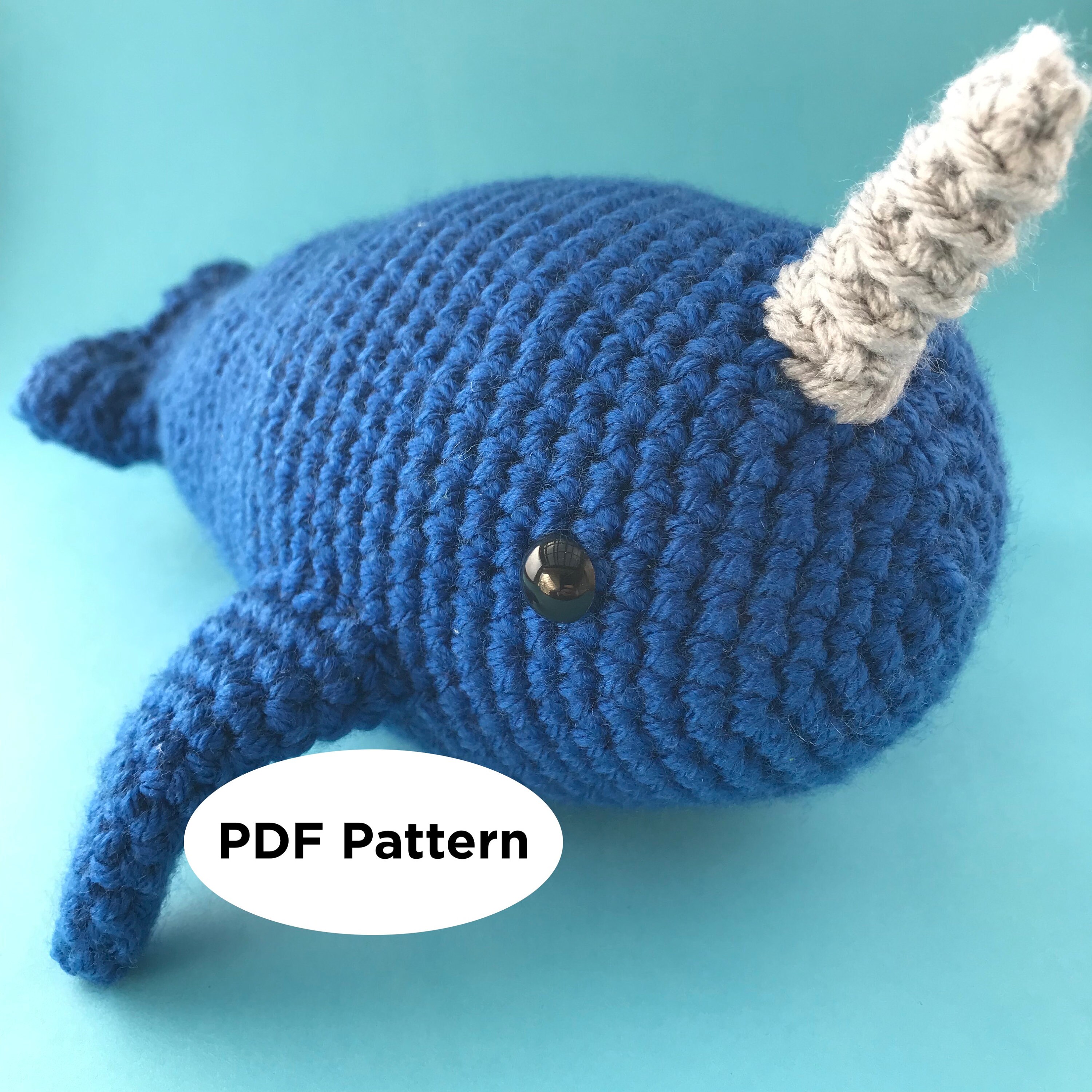 PATTERN, Nate the Narwhal, Amigurumi Plush Crochet Pattern in PDF ...