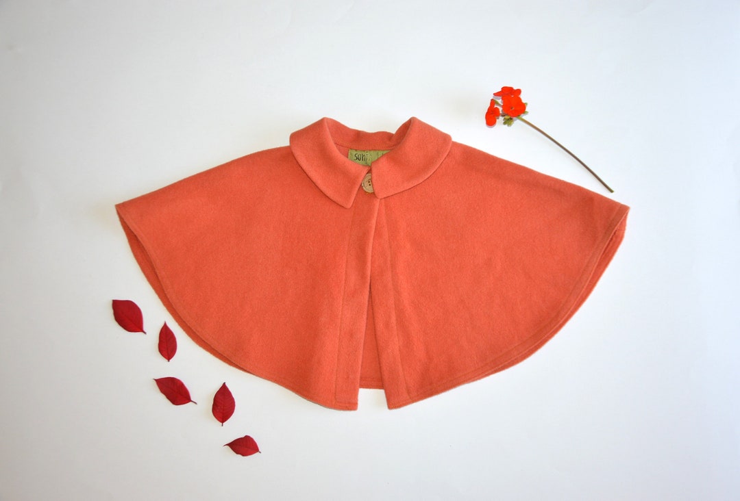 Dark Salmon Pink Woolen Cape Eco Friendly Cape for Girls Natural ...