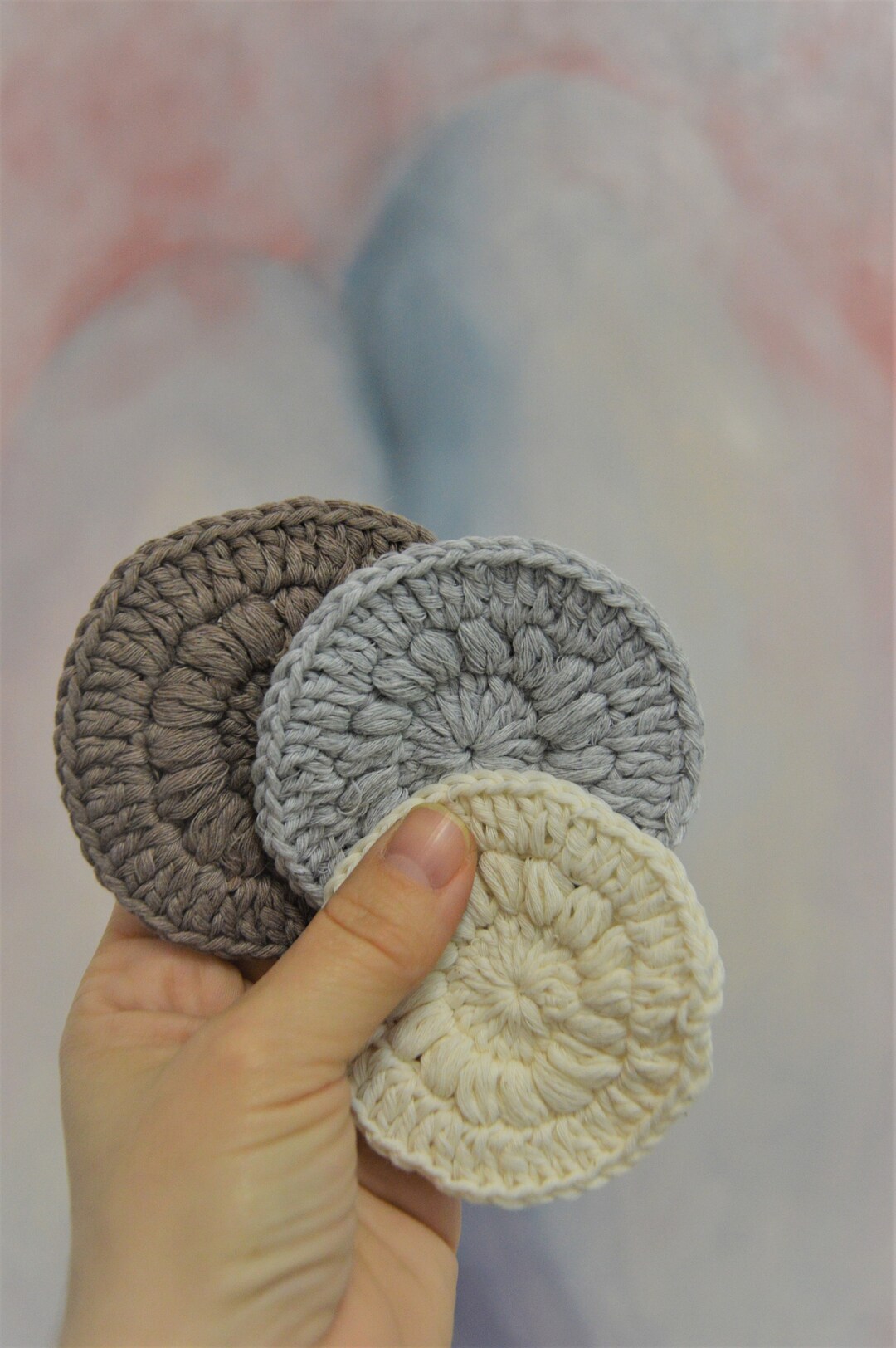 Set of 3 Crochet Face Scrubbies | Crochet Make up Remover Pads Set of 3 ...